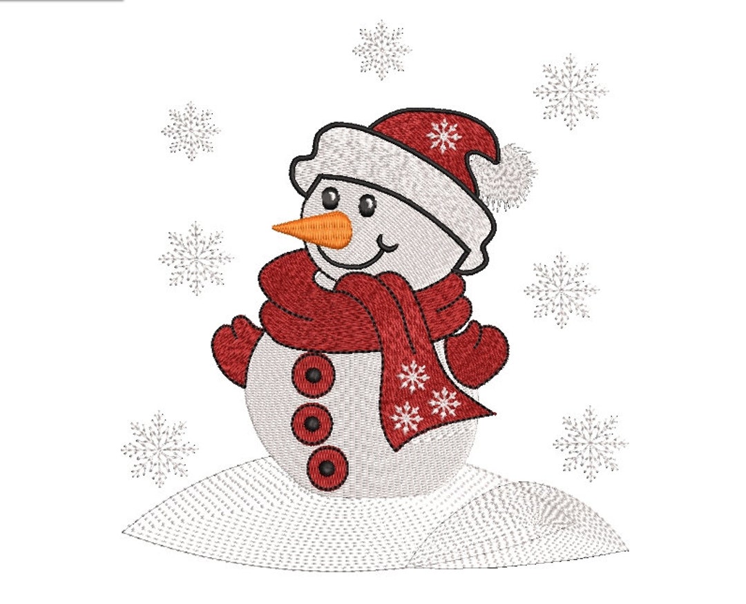Snowman Machine Embroidery Design , Winter Embroidery, 4 Sizes, Instant ...