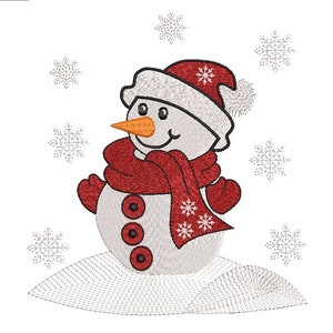 Snowman Machine Embroidery Design , Winter Embroidery, 4 Sizes, Instant ...