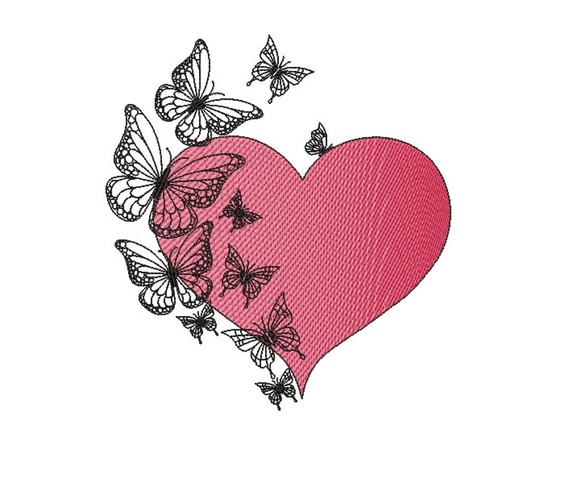 Heart Machine Embroidery Design 7 Sizes. - Etsy