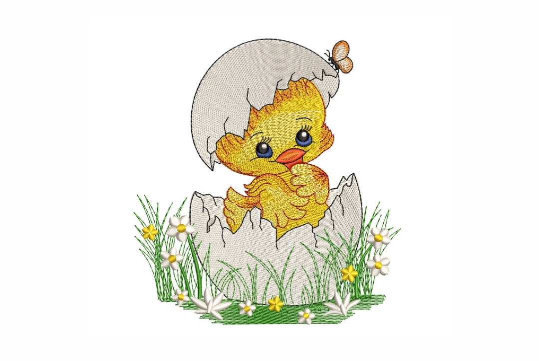 Easter Chick Machine Embroidery Design, Spring Embroidery, 4 Sizes ...
