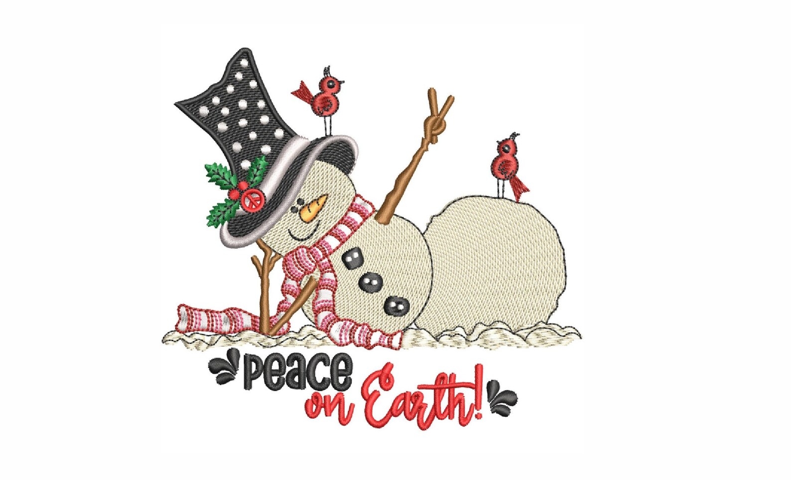 Snowman Machine Embroidery Design: Winter Peace on Earth (instant ...