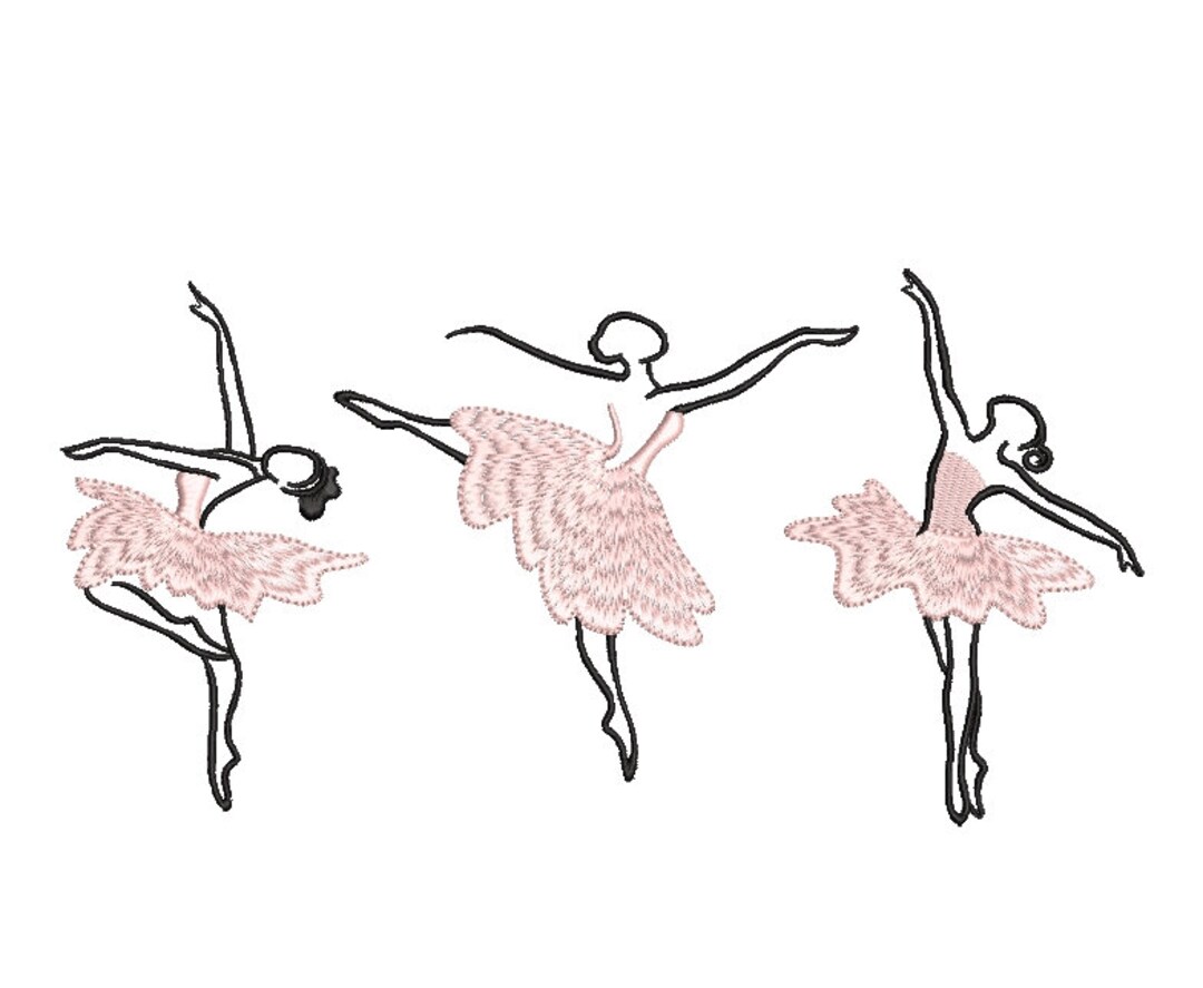 Ballerina Embroidery Design - Etsy