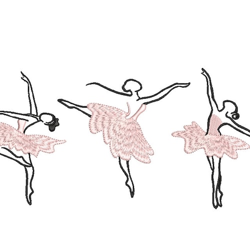 Ballerina Embroidery Design - Etsy