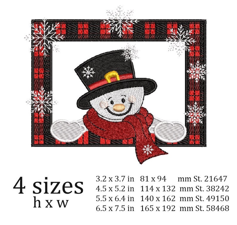 Snowman Machine Embroidery Design Winter Embroidery 4 - Etsy