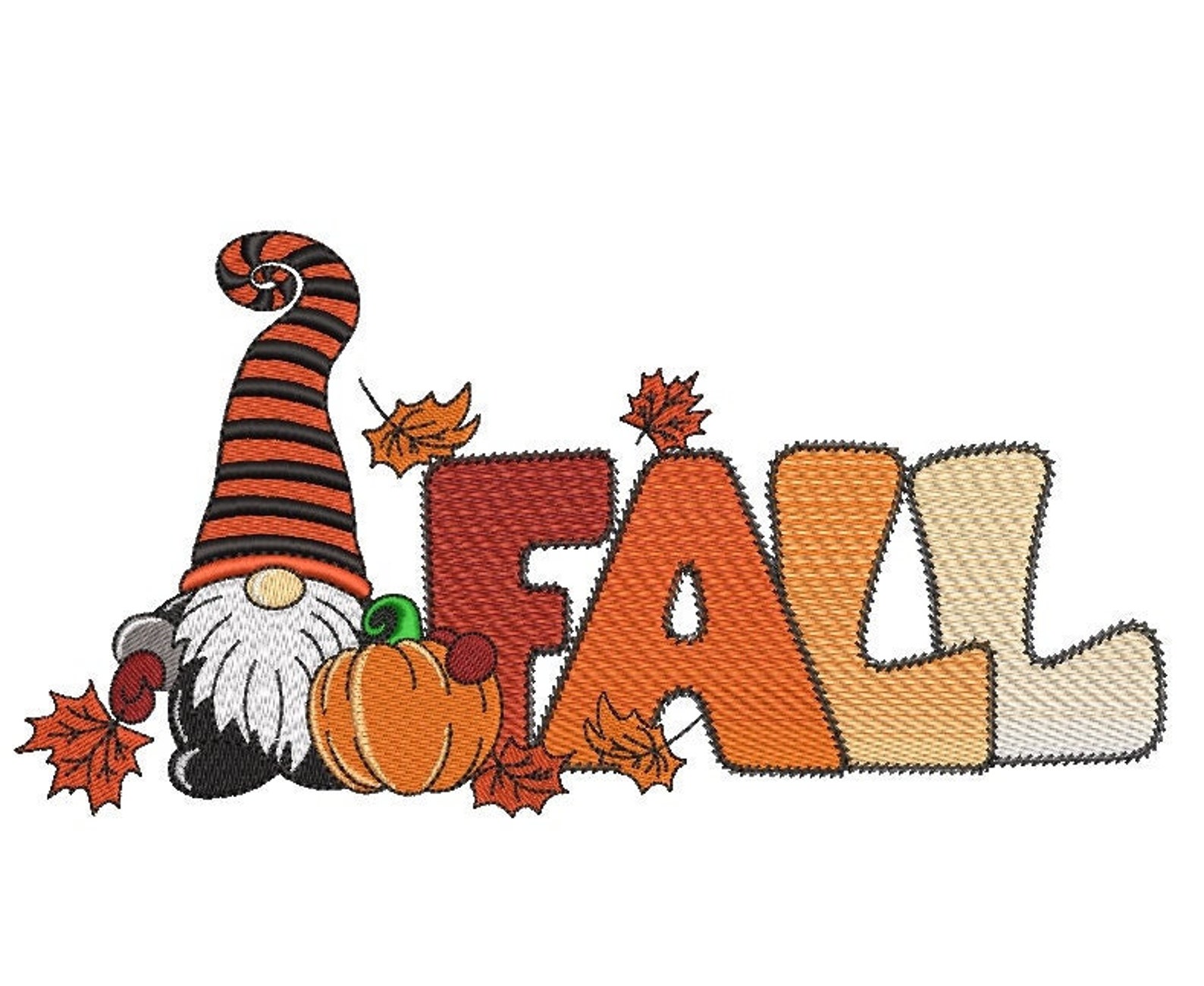 Fall Gnome Embroidery Design Autumn Embroidery 4 Sizes - Etsy