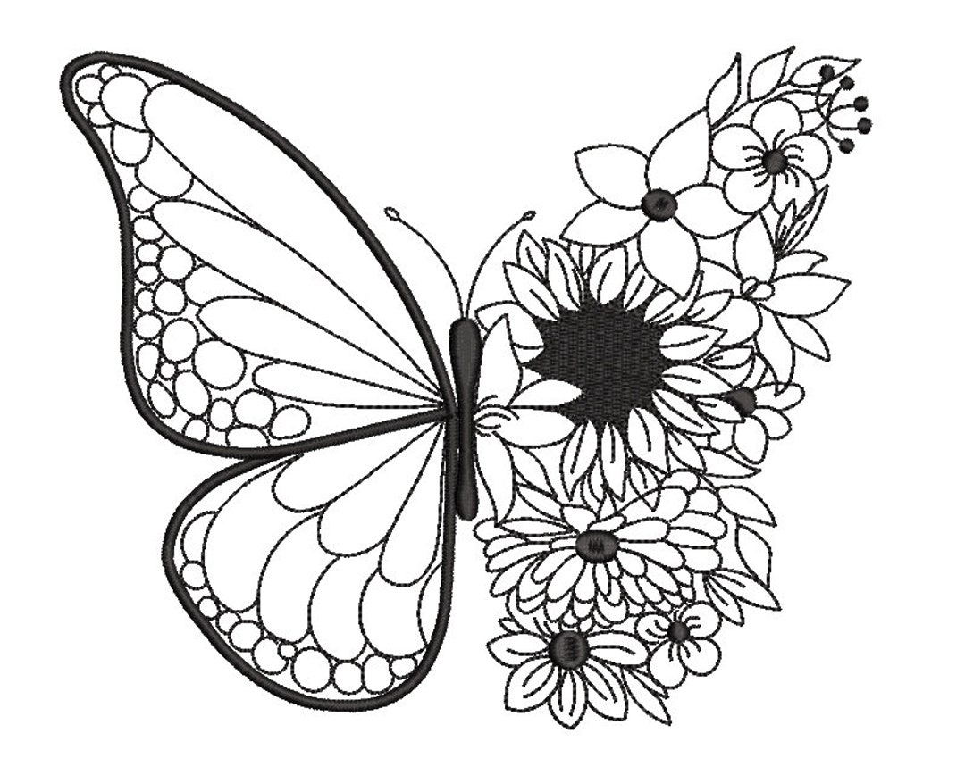Butterfly Machine Embroidery Design - Etsy