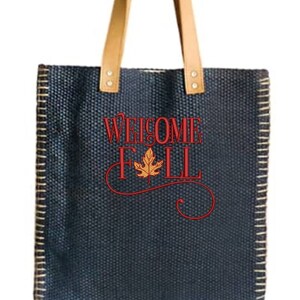 Welcome Fall Embroidery Design: Autumn Leaf (instant Download) - Etsy