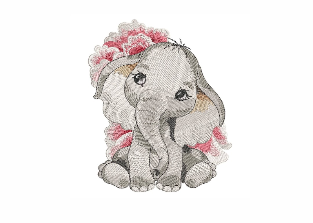 Elephant Embroidery Design, 5 Sizes. - Etsy