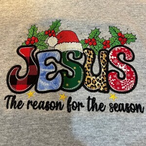 Jesus Christmas Applique Embroidery Design: Faith Holiday (digital ...