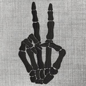 Skeleton Peace Fingers Sign Machine Embroidery Design. 4 Sizes. - Etsy