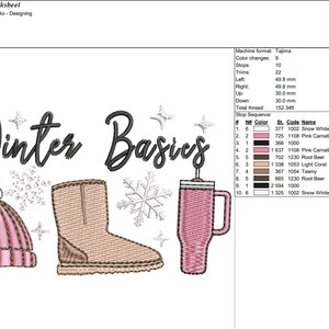 Winter Basics Machine Embroidery Design , Winter Embroidery, 8 Sizes ...