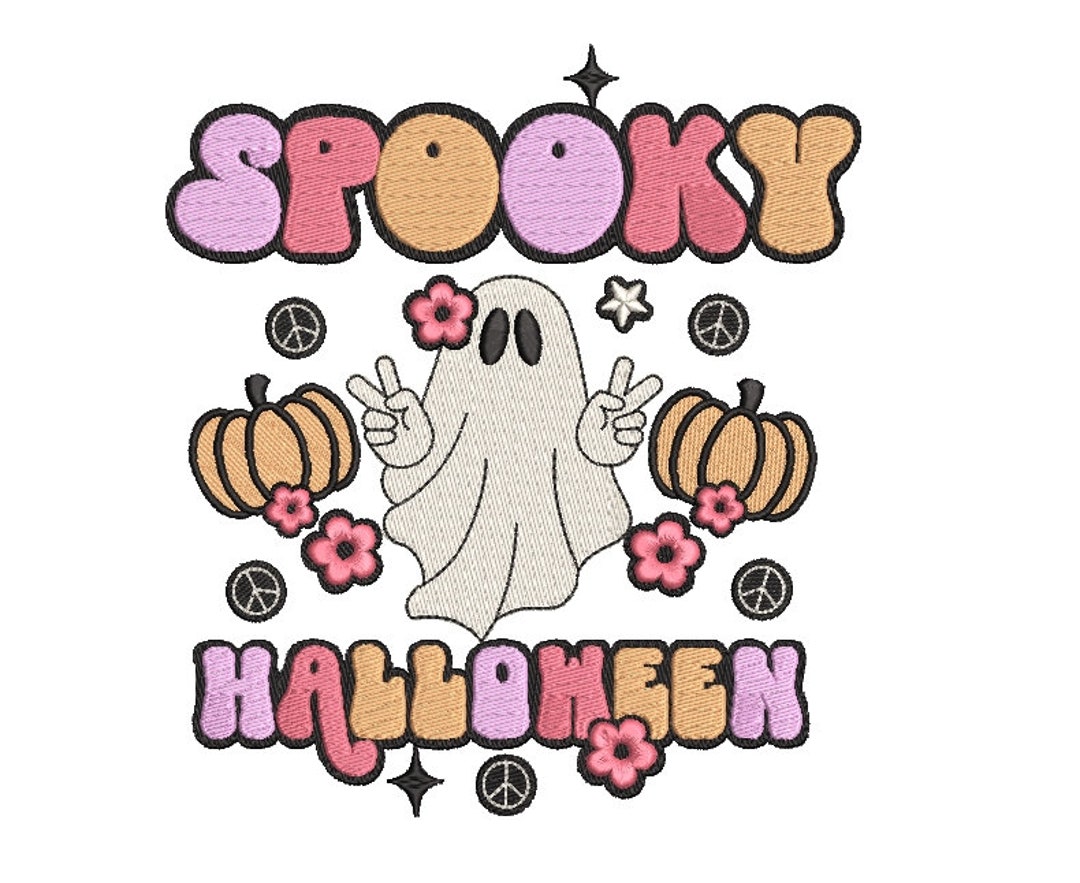 Spooky Halloween Embroidery Design: Machine Embroidery (instant ...