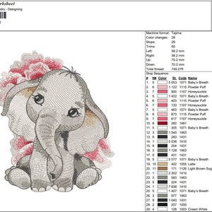 Elephant Embroidery Design, 5 Sizes. - Etsy