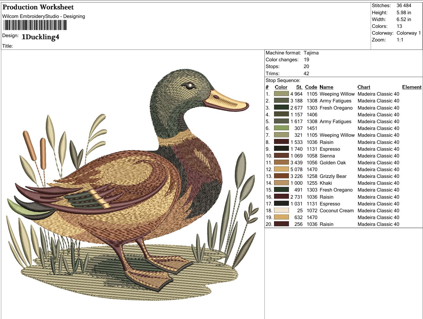 Duck Machine Embroidery Design: Farm Animal File (5 Sizes) - Etsy