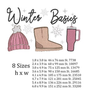 Winter Basics Machine Embroidery Design , Winter Embroidery, 8 Sizes ...