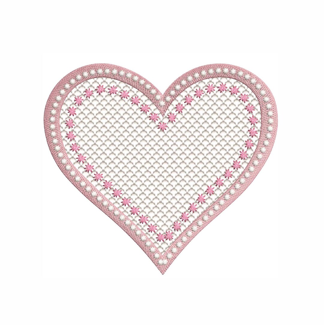 Heart Embroidery Design, 3 Sizes, Instant Download. - Etsy