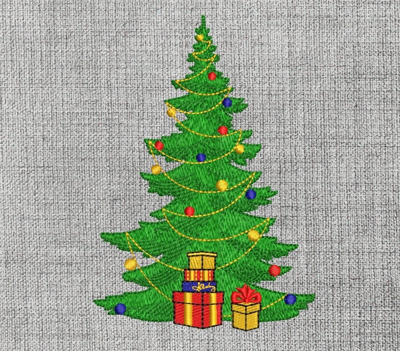 Christmas Tree Embroidery Design , 5 Sizes, Instant Download. - Etsy