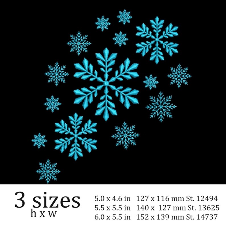 Christmas Snowflakes Design , 3 Sizes, Instant Download. - Etsy