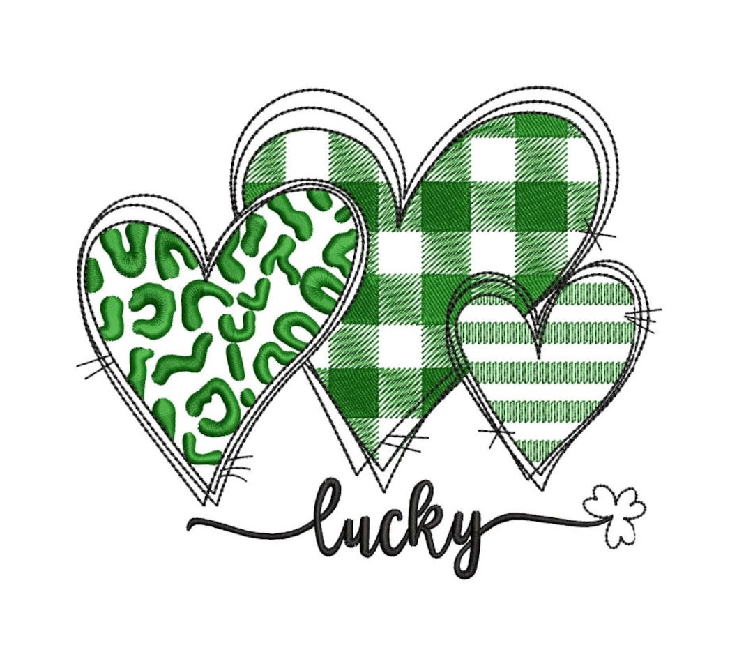 Clover Heart Embroidery Design: St. Patrick's Day (instant Download) - Etsy