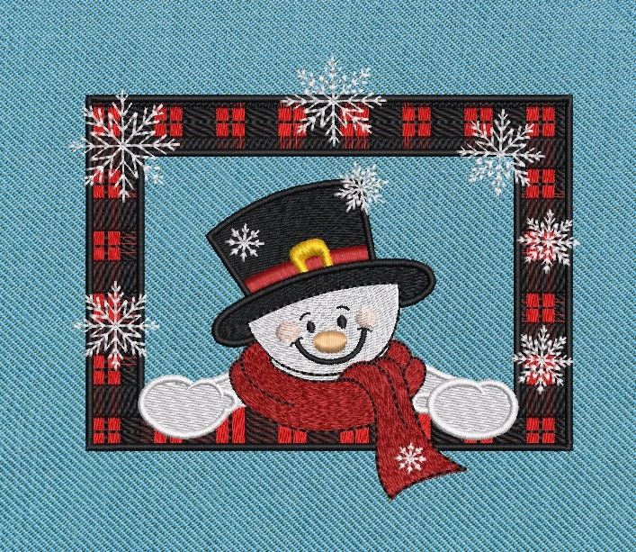 Snowman Machine Embroidery Design Winter Embroidery 4 - Etsy