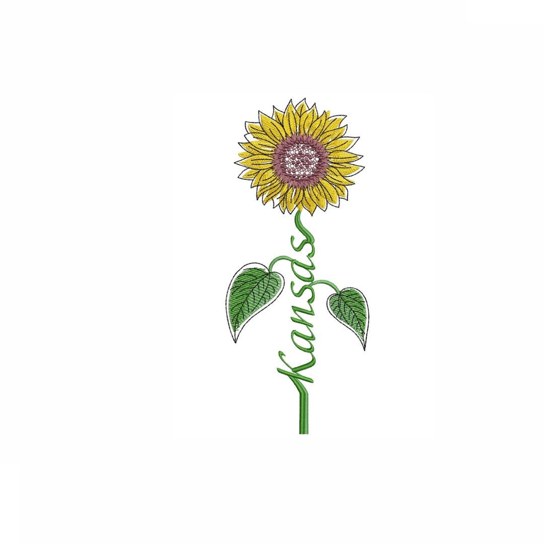Sunflower Machine Embroidery Design , Kansas Day Embroidery, 5 Sizes ...