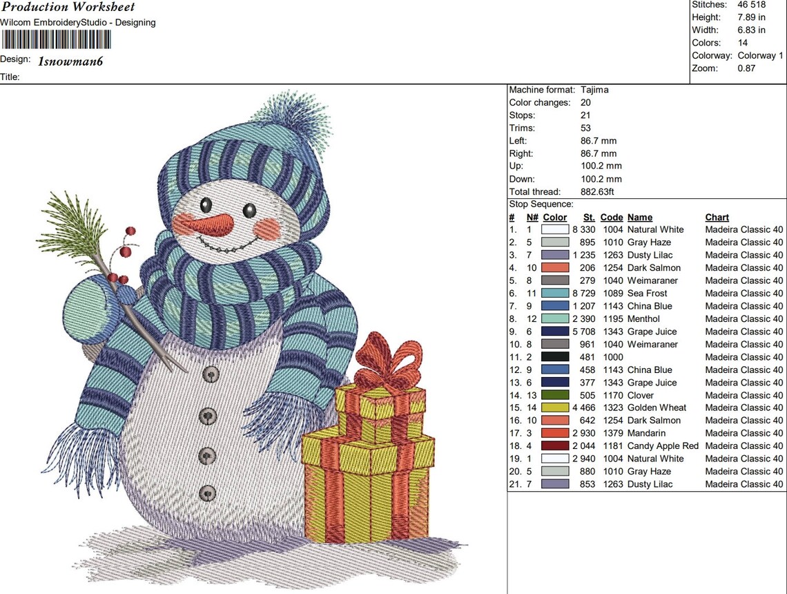 Snowman With Gifts Machine Embroidery Design (instant Download) - Etsy