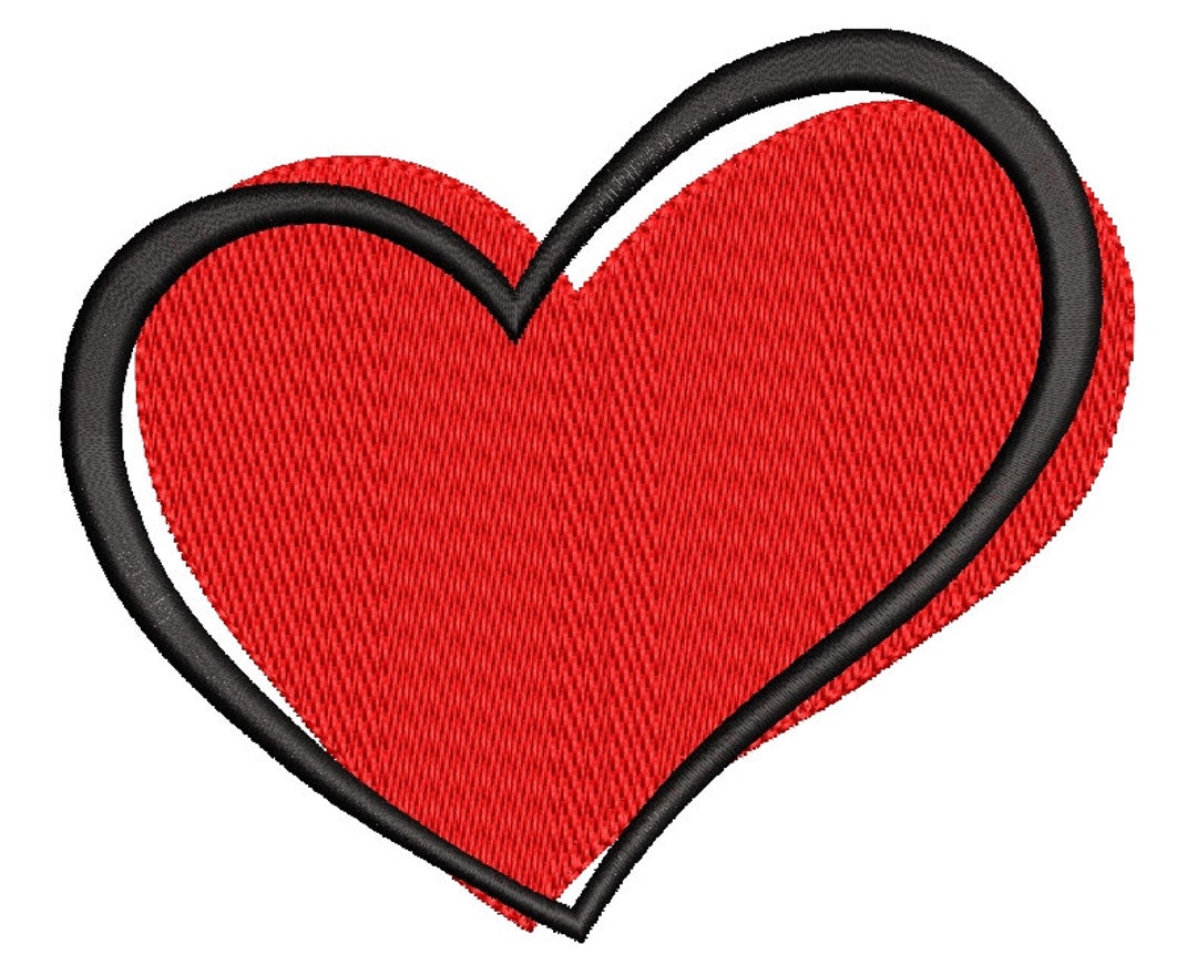 Heart Embroidery Design, 5 Sizes, Instant Download. - Etsy