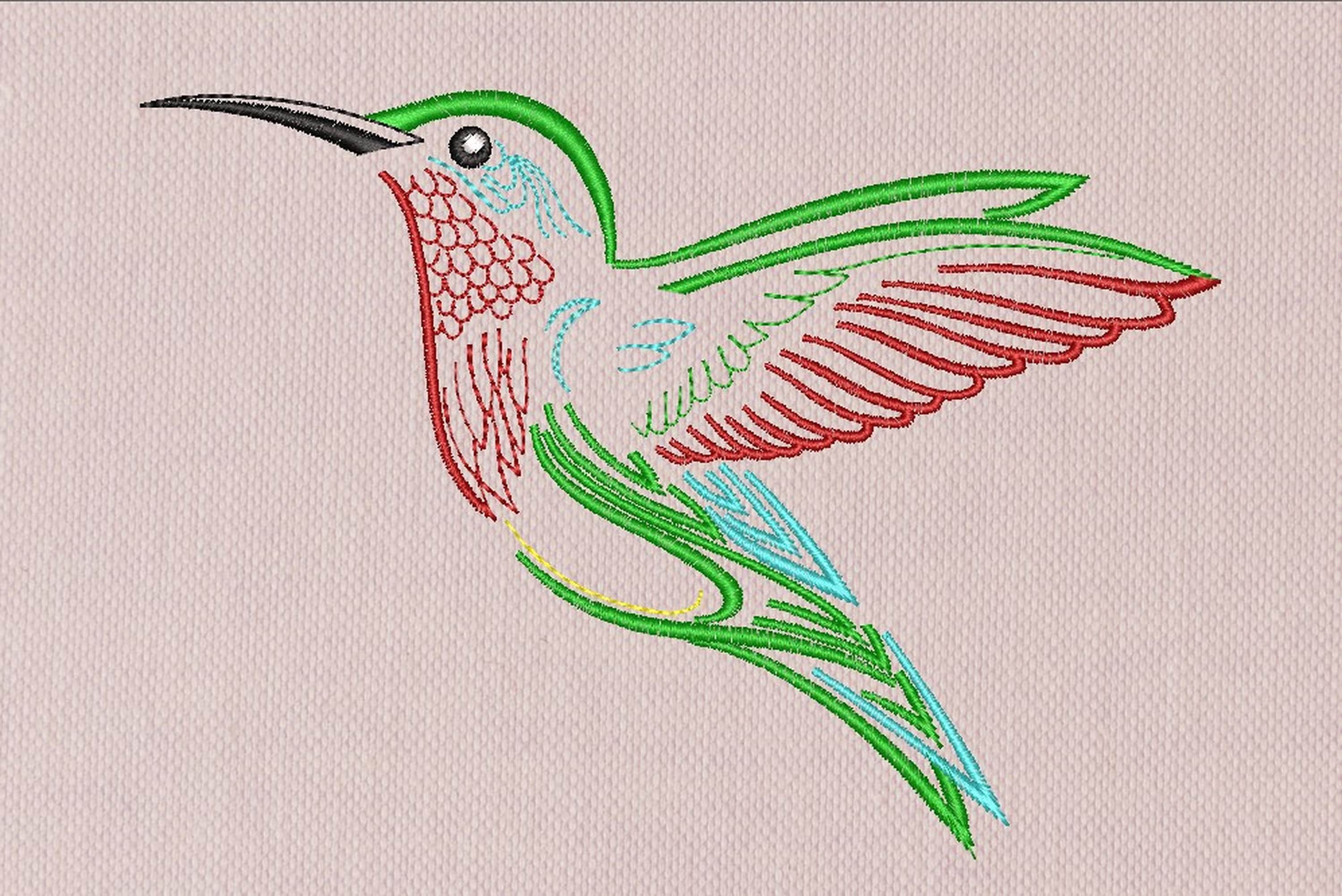Hummingbird Embroidery Design 3 Sizes. - Etsy