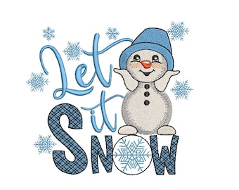 Snowman Machine Embroidery Design Winter Embroidery 4 - Etsy