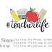 Teacher Life Embroidery Design: Back to School (instant Download) - Etsy