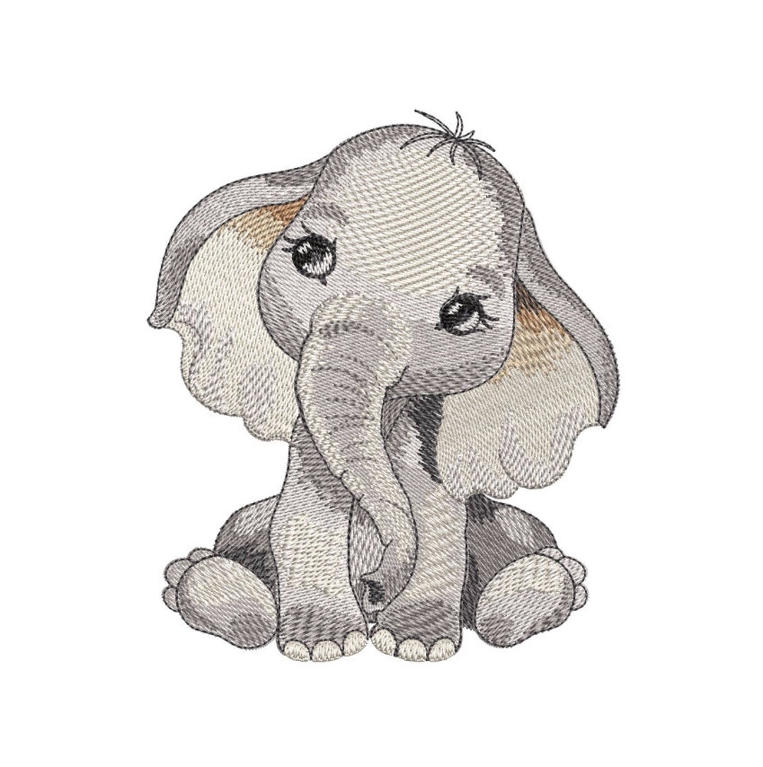 Elephant Embroidery Design, 5 Sizes, Instant Download. - Etsy