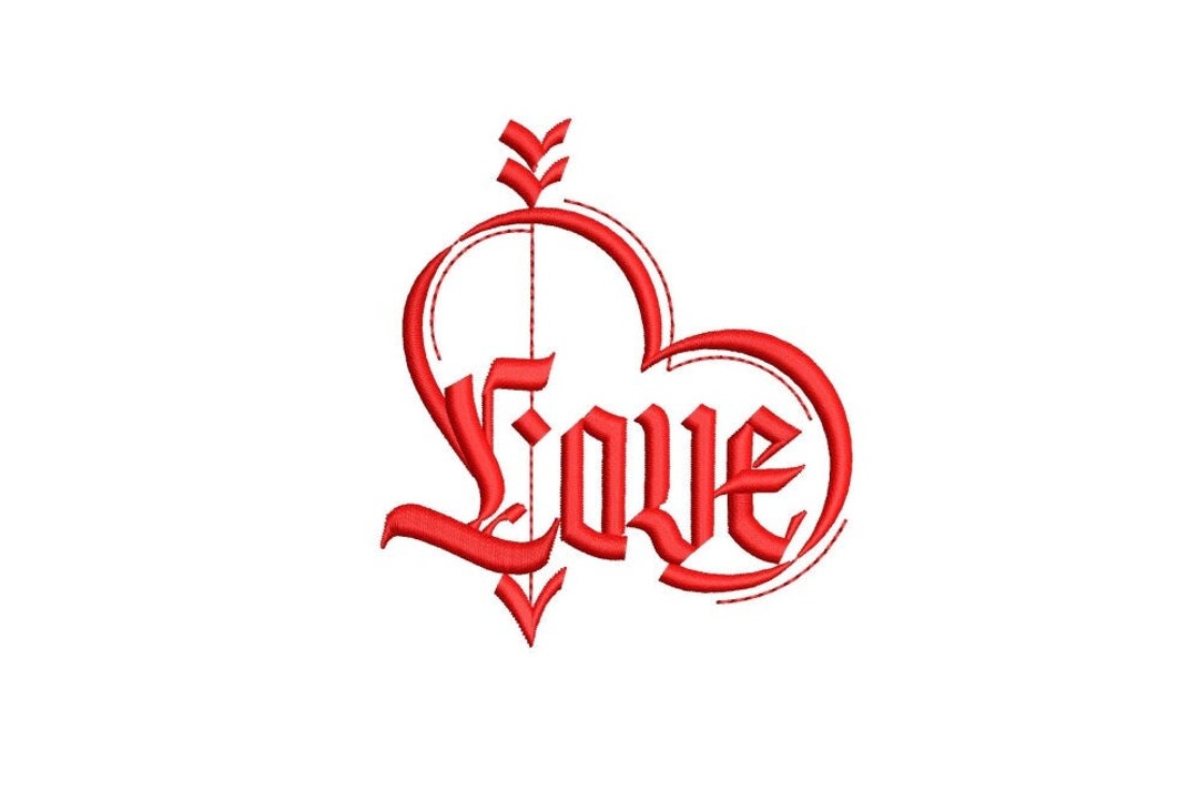 Heart Embroidery Design, 5 Sizes, Instant Download. - Etsy