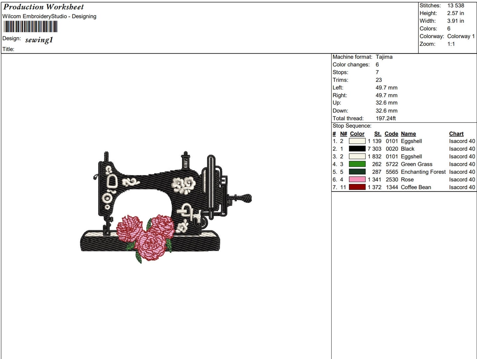 Sewing Machine With Flower- Embroidery Design, 7 Sizes, Instant ...