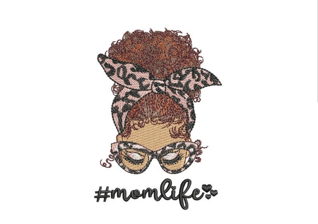 Mom Life Embroidery Design, Mom Bun, Hearts, Valentines Embroidery ...