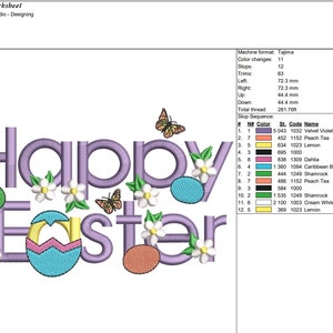 Happy Easter Machine Embroidery Designs, Spring Embroidery, Butterfly ...