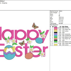 Happy Easter Machine Embroidery Designs, Spring Embroidery, Butterfly ...