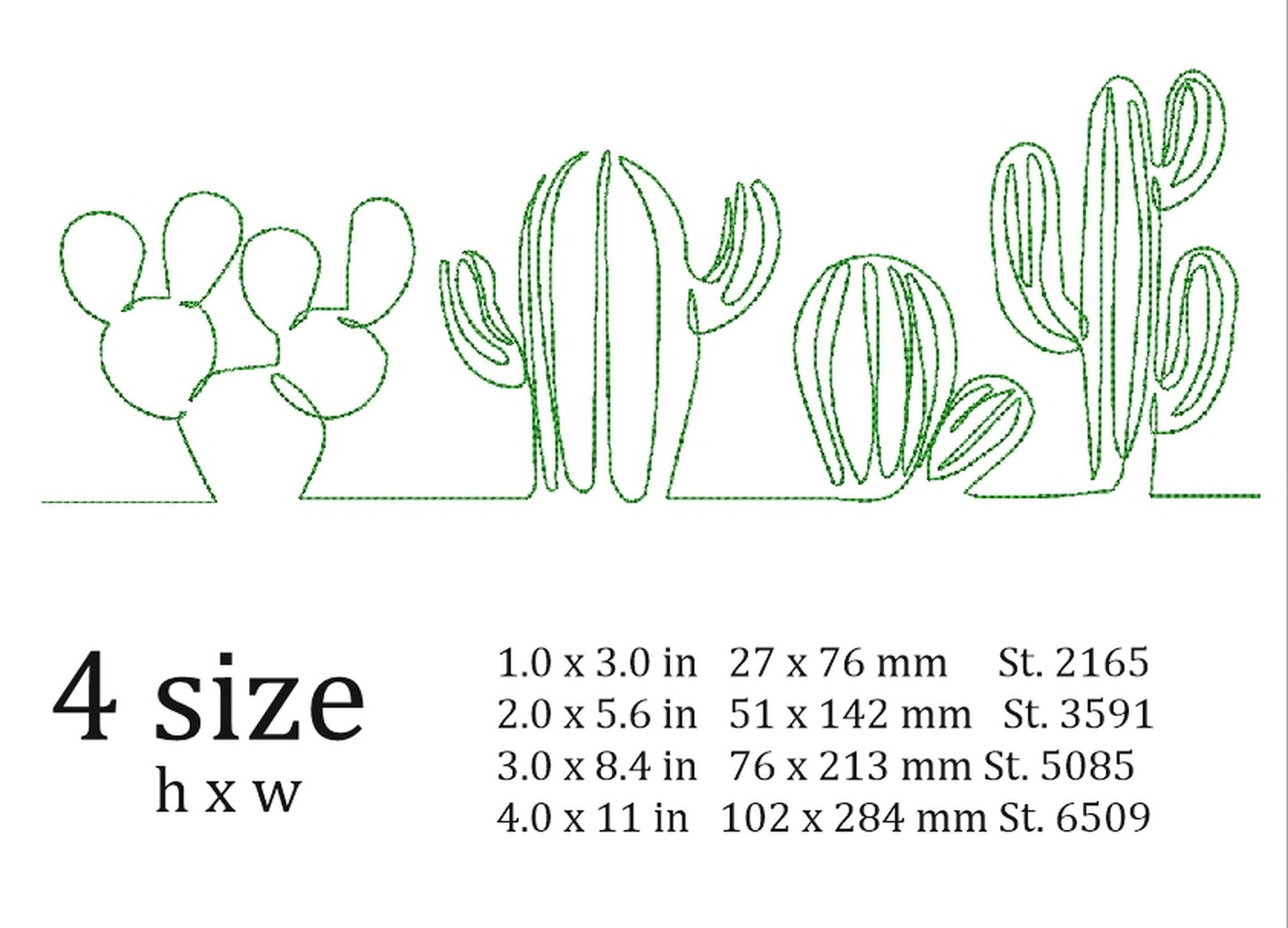 Cactus Machine Embroidery Design 4 Sizes - Etsy