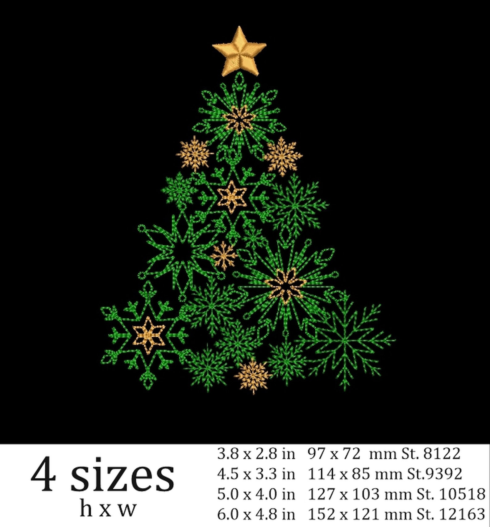 Christmas Tree Design 4 Sizes. - Etsy