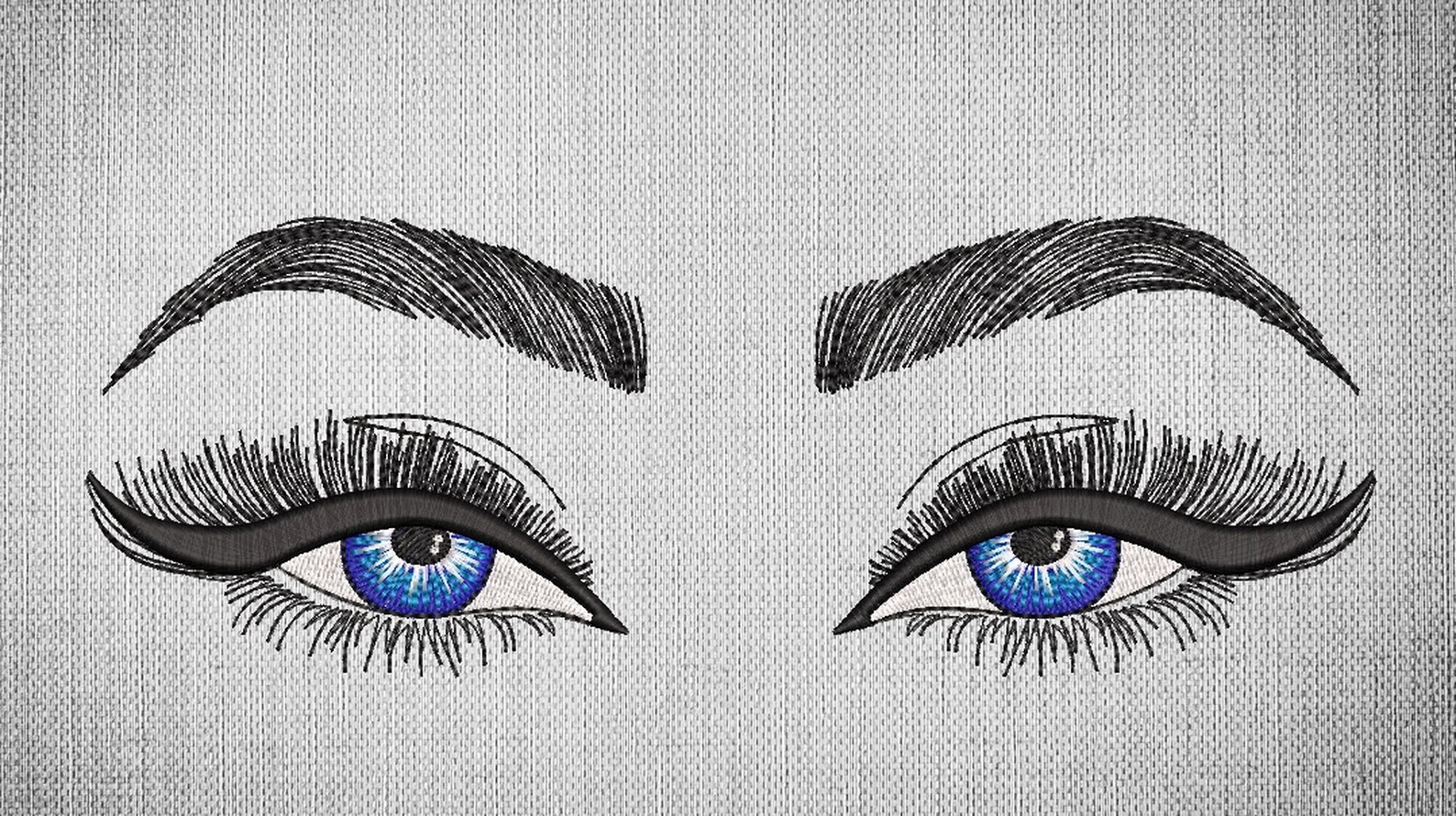 Eyelashes Embroidery Design, 4 Sizes, Instant Download. - Etsy