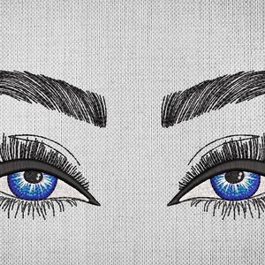 Eyelashes Embroidery Design, 4 Sizes, Instant Download. - Etsy