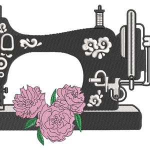Sewing Machine With Flower- Embroidery Design, 7 Sizes, Instant ...