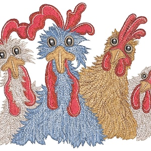 Funny Chicken Machine Embroidery Design: Farm Animals (7 Sizes ...