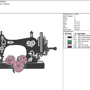Sewing Machine With Flower- Embroidery Design, 7 Sizes, Instant ...