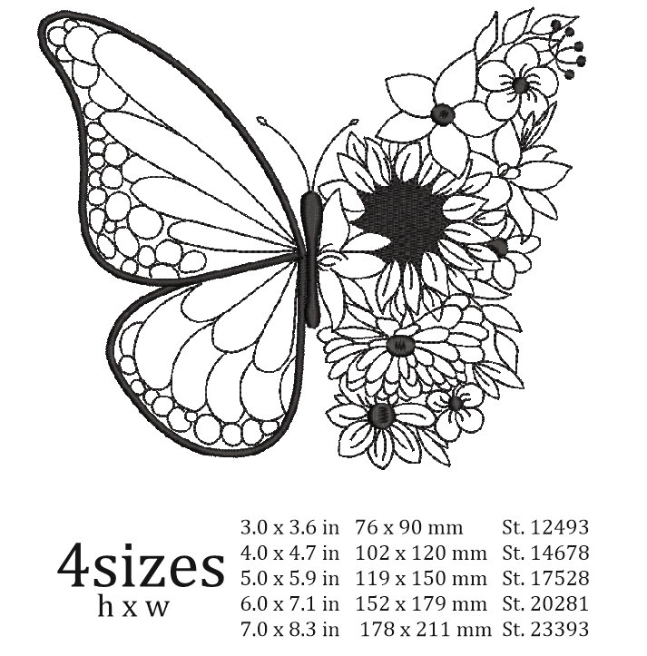 Butterfly Machine Embroidery Design - Etsy