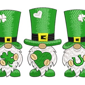 St. Patricks Day Gnomes Embroidery, 3 Sizes, Instant Download. - Etsy