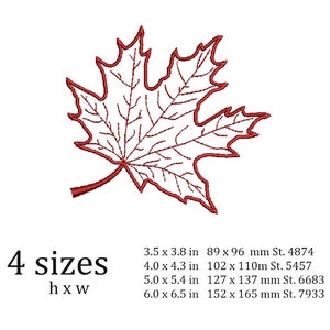 Maple Leaf Embroidery Design. - Etsy