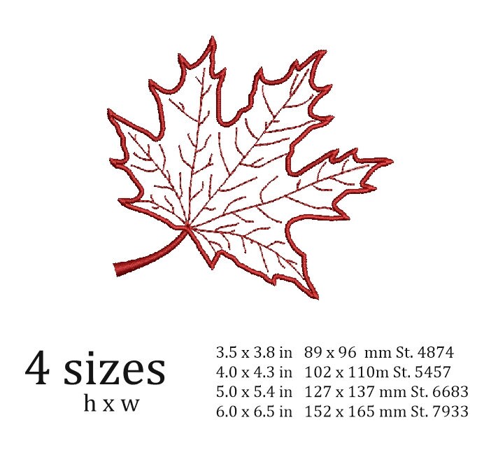 Maple Leaf Embroidery Design. - Etsy