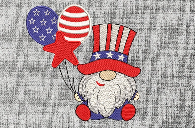 4th of July Gnome Patriotic Embroidery Design Amercian Gnome - Etsy