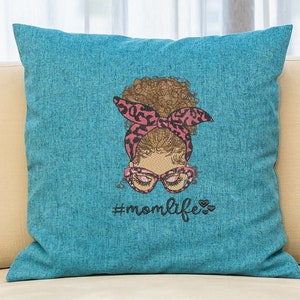 Mom Life Embroidery Design: Hearts & Mom Bun (4 Sizes) (digital File ...
