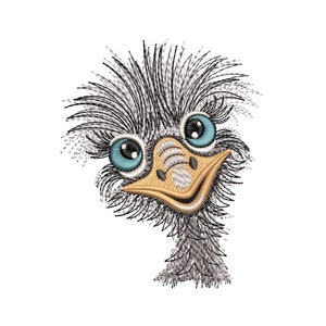 Ostrich Embroidery Design, 5 Sizes, Instant Download. - Etsy